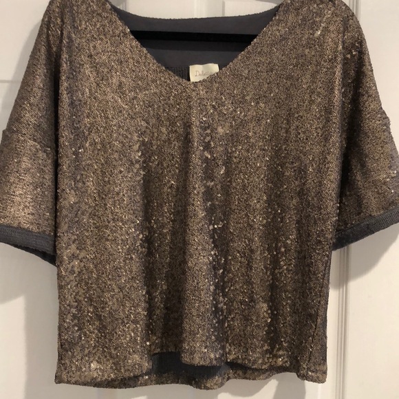 Tops | Bronze Sequin Top | Poshmark